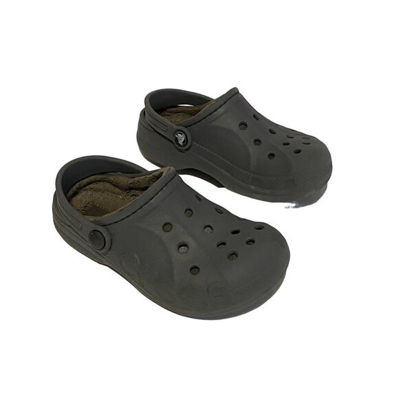 CROCS | Shoes | Crocs Unisex Child Gray Croslite Fuzz Fuzzlined Lined ...